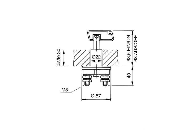 Battery Master Isolator Switch With Removable Key. Rated At 500Amp (In ...