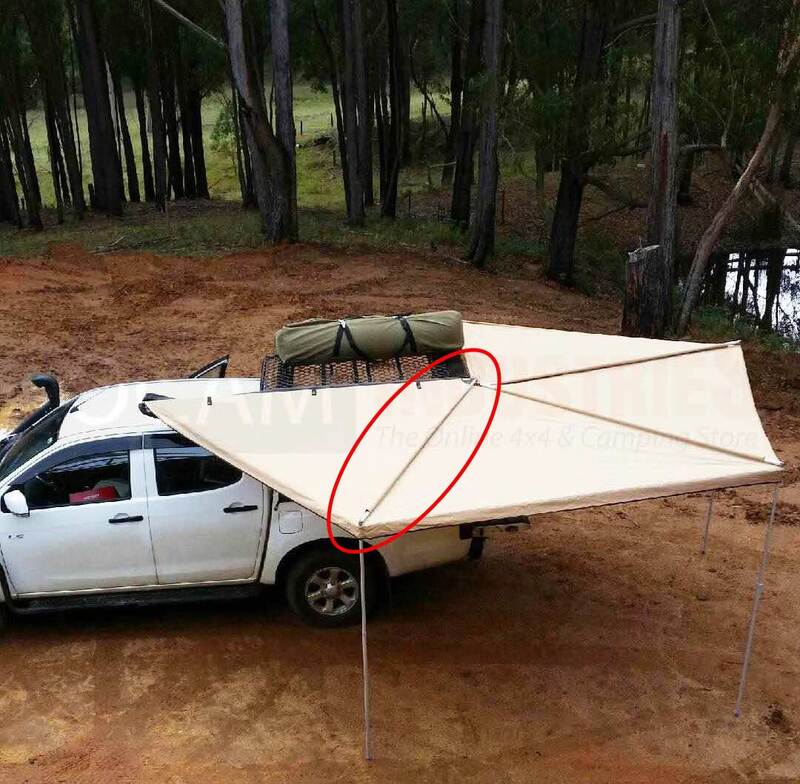 4 x Wing Awning Replacement Top Poles, 3m with Alloy Knuckles ...