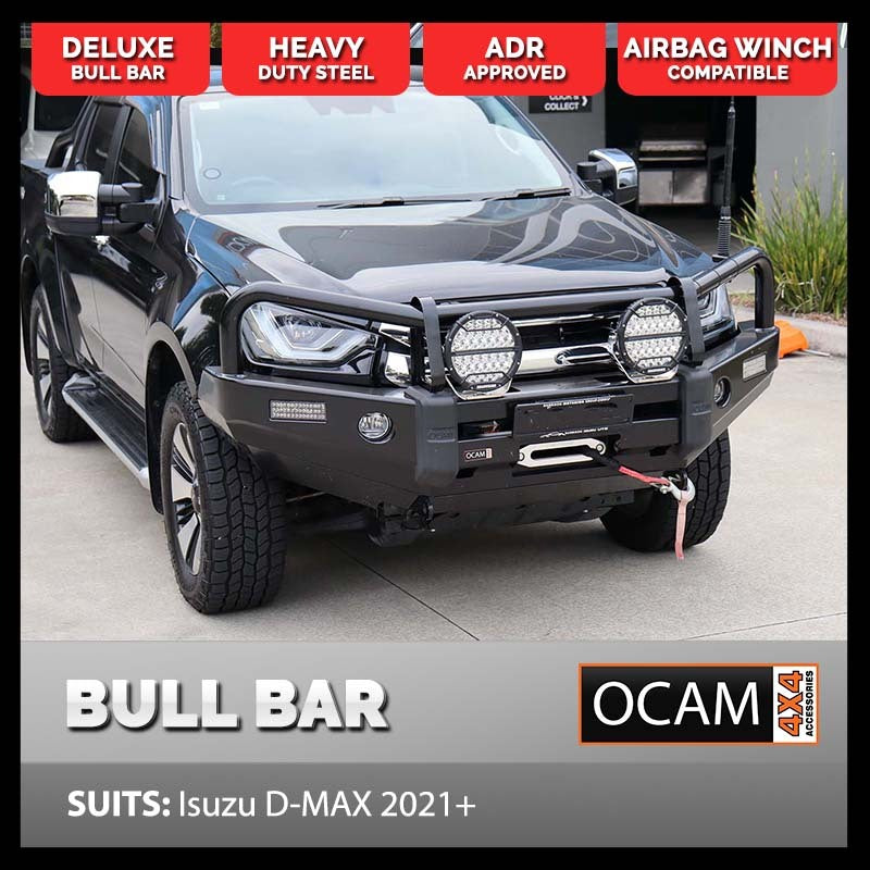 OCAM Deluxe Steel Bull Bar For Isuzu D-MAX 08/2020-04/2024, Winch Comp ...