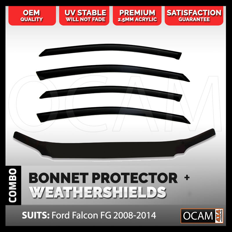 Bonnet Protector Weathershields For Ford Falcon FG Sedan 08-14 XR XR6 ...