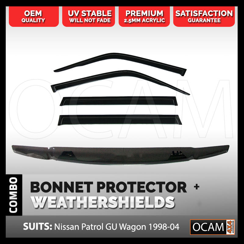 Bonnet Protector, Weathershields For Nissan Patrol GU 1998-2004 Y61 Wa ...
