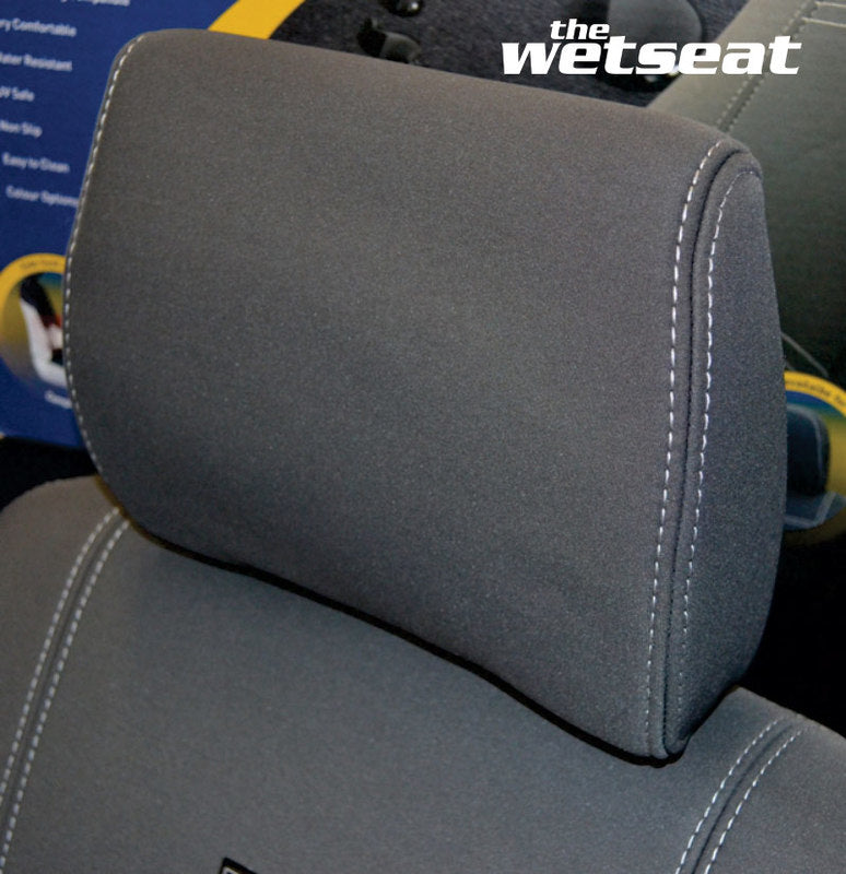 Front Row - Mid Grey Neoprene Seat Covers With Blue Stitching For Toyo ...