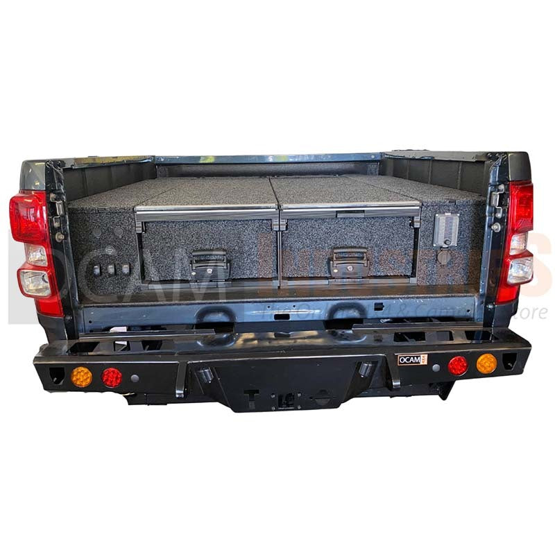 OCAM Aluminium Rear Drawers For Isuzu D-MAX 2012-07/2020, Dual Cab, Bl ...