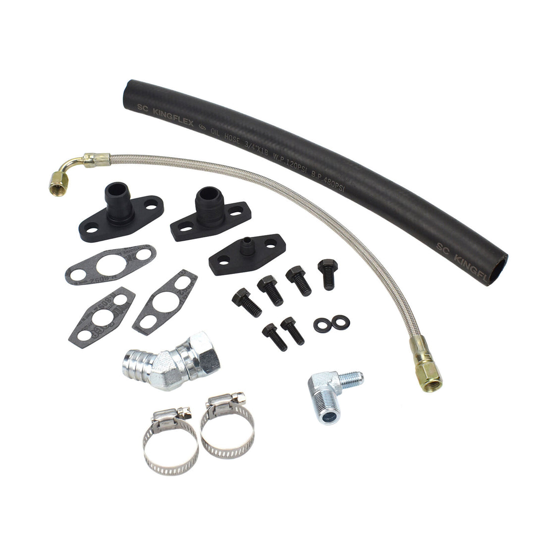 Turbo Oil Feed Return Line Kit 1G 2G DSM Eclipse 4G63 Garrett T3 T4 (F ...