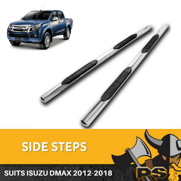 Aluminium Side Steps for Isuzu DMAX D-Max 2012-2018 Dual Cab Running B ...