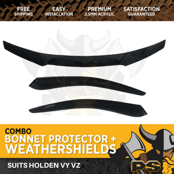 Holden Commodore VY Bonnet Protector & Window Visors Weather Shields ...