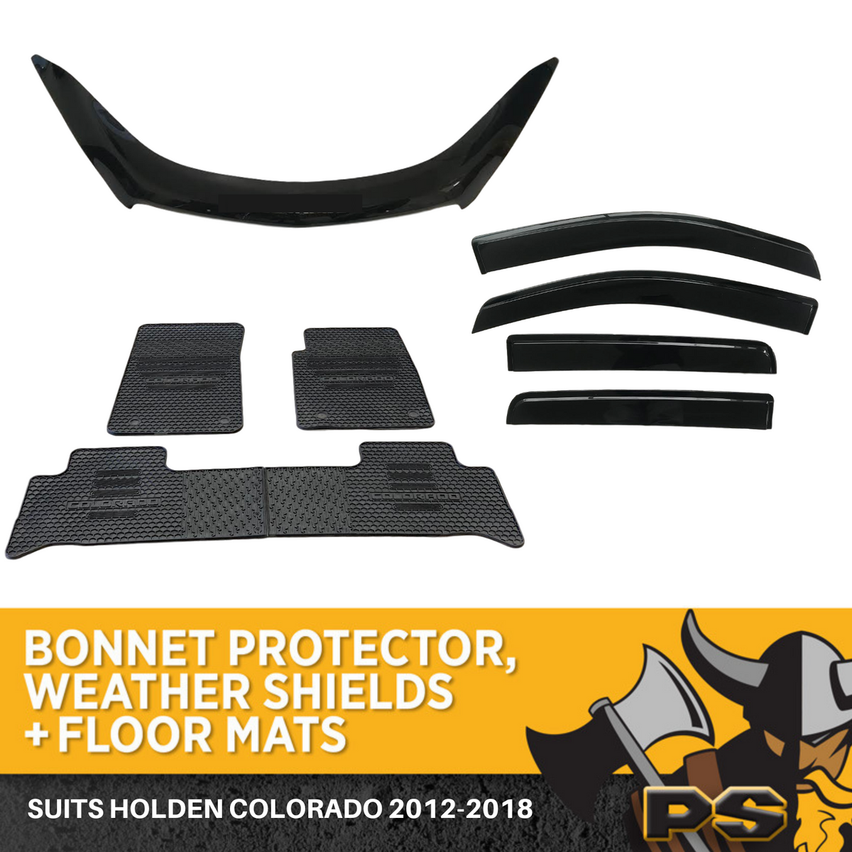 Holden Colorado RG 2012-2016 Bonnet Protector, Weather Shields & Floor ...
