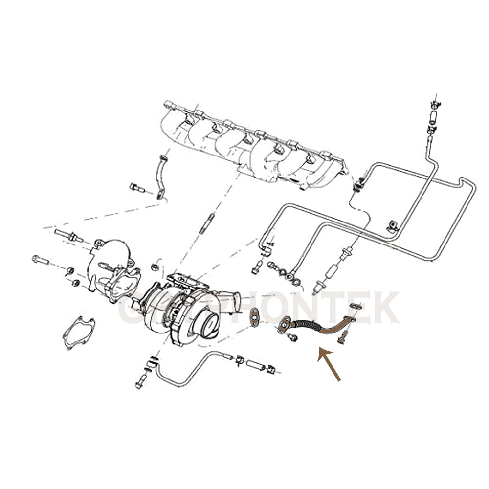 Turbo Oil Drain Hose Kit Ford Falcon XR6 BA BF Garrett GT35/40R GT3582 ...