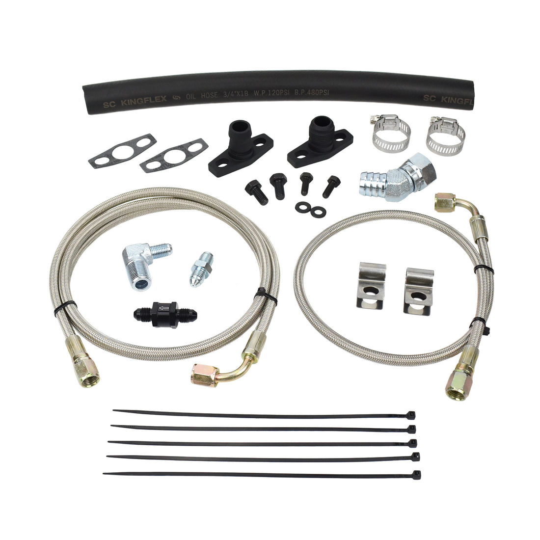 Turbo Oil Feed Return Line Kit 4G63T EVO 4~9 Garrett G-Series G25 G30 ...