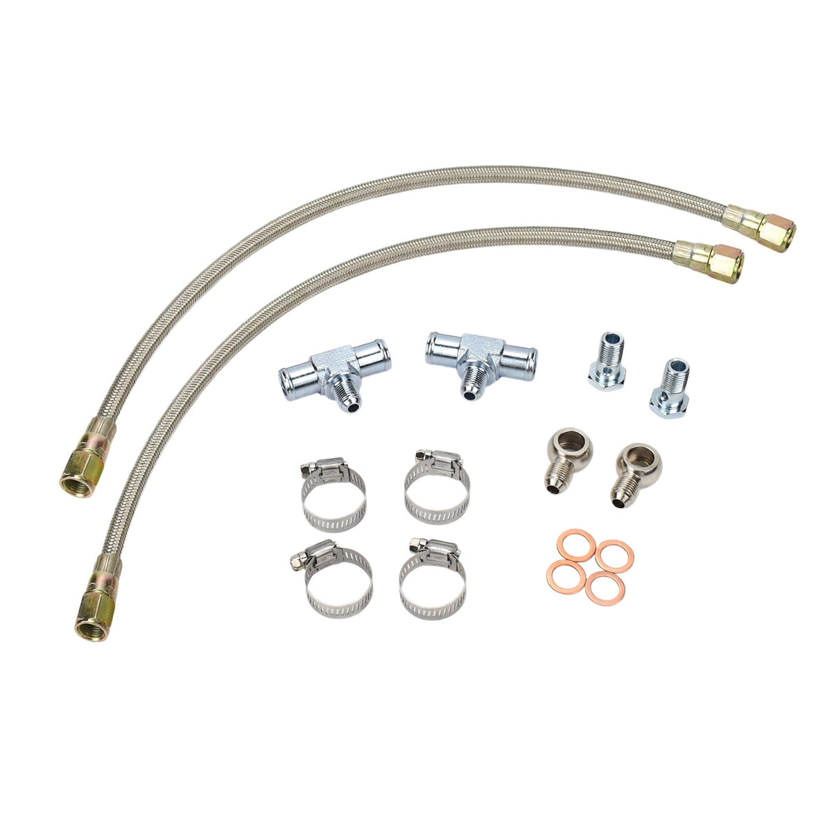 Universal Turbo Water Line Kit 6AN 3/8" Hose M14x1.5 (N/A to Turbo ...